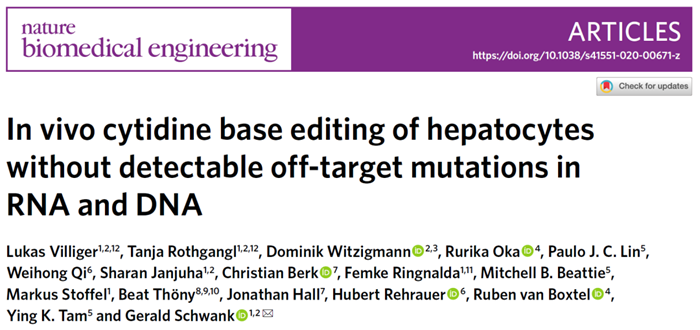 Nature子刊：AAV、LNP递送单碱基编辑器修复肝脏遗传病，且不产生脱靶效应_经济学人 - 手机前瞻网